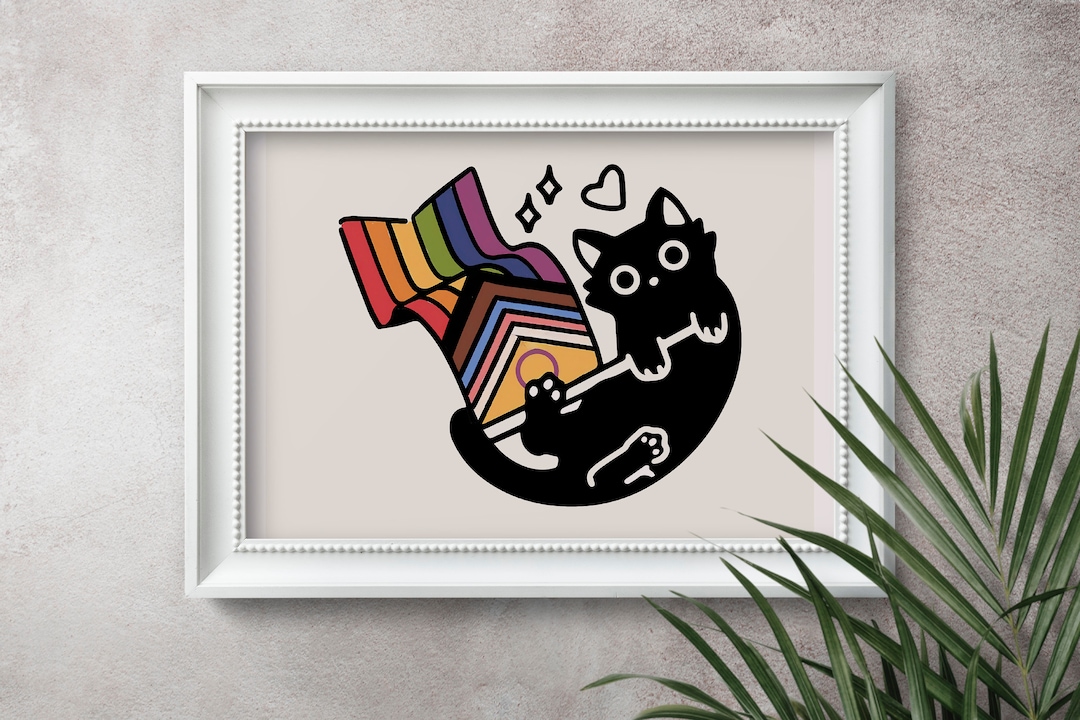 Pride Cat Poster | LGBTQ Gift | Pride Wall Art | LGBTQ+ | Queer Wall ...