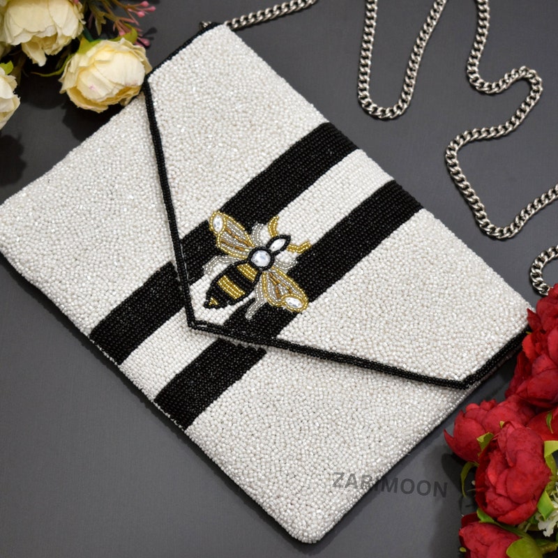 Embroidered Clutch Bee - Etsy