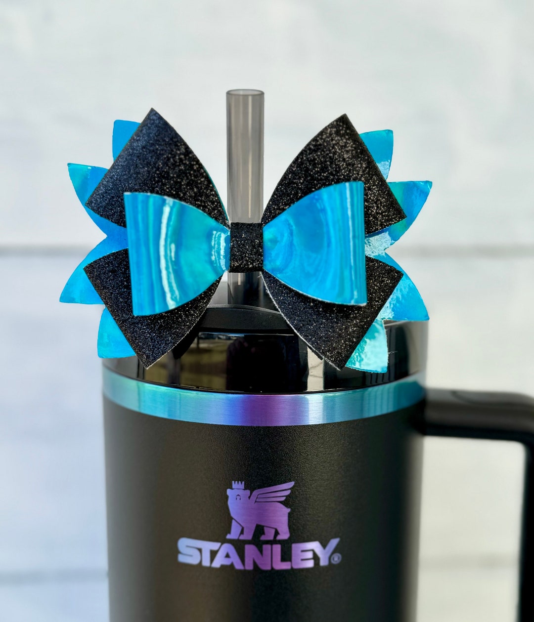 Blue Chroma Bow Straw Topper - Etsy