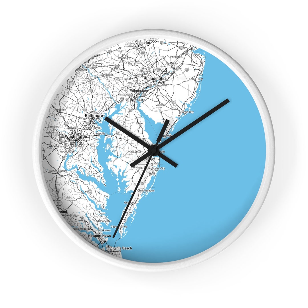 Chesapeake Wall Clock, Historical Map Wall Clock, Beach House Gift - Etsy