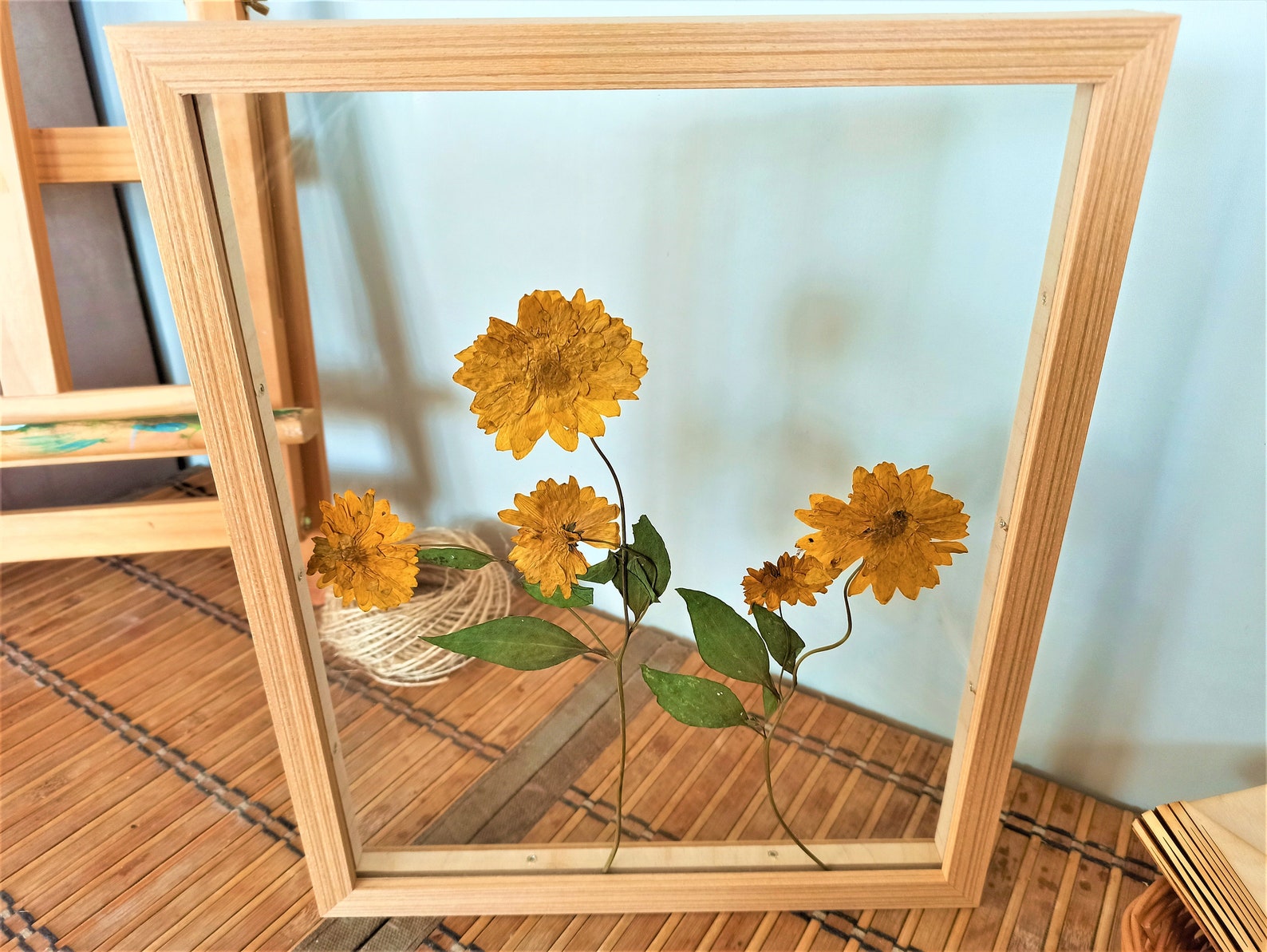 Pressed Flower Frame, Dahlia Wall Art, Pressed Dahlia Flowers, Dahlia ...