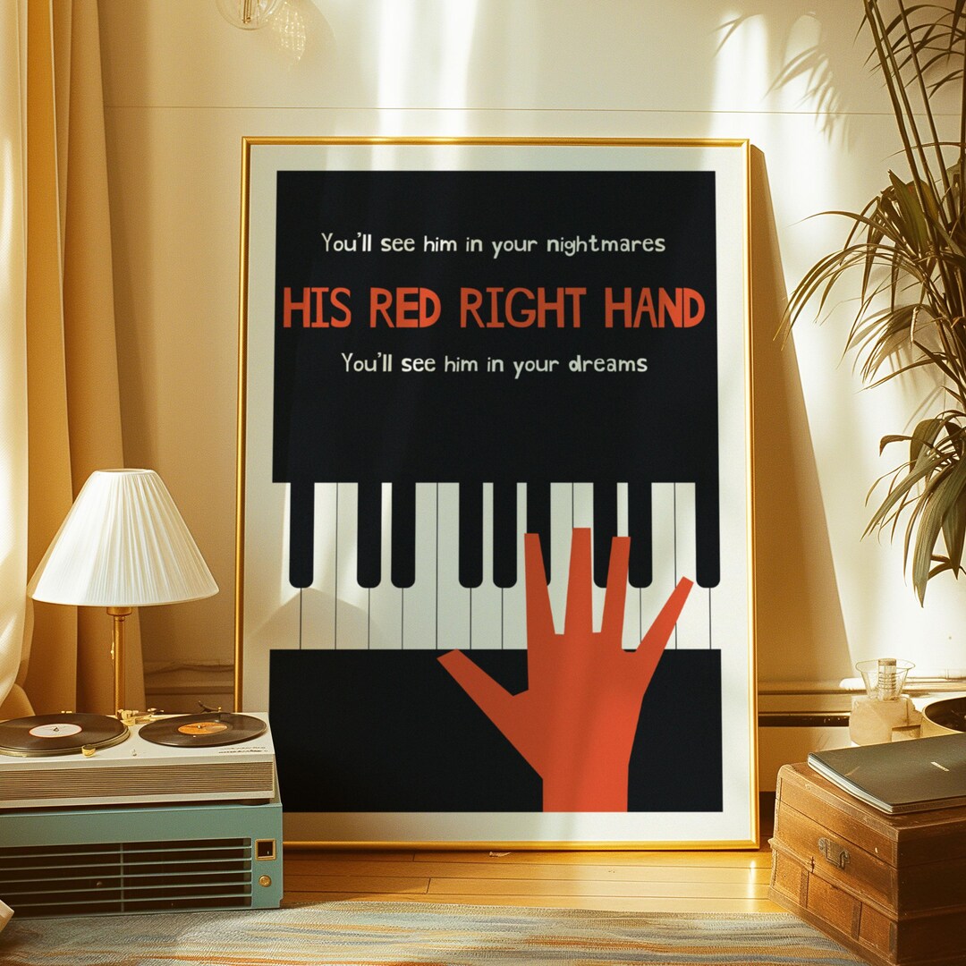 Red Right Hand Poster - Song Lyric Art - Indie Band Art - Etsy