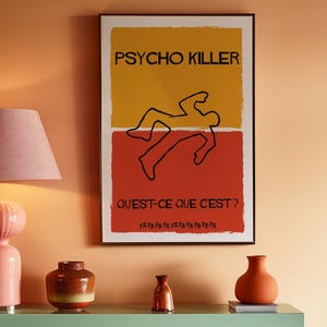 Psycho Killer Poster Song Lyric Art Indie Band Art - Etsy