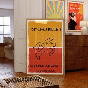 Psycho Killer Poster Song Lyric Art Indie Band Art - Etsy
