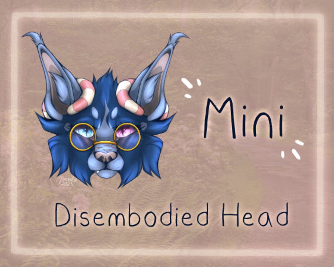 Mini Disembodied Heads Furry Animal Headshot Art Commission - Etsy