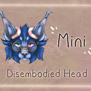 Mini Disembodied Heads Furry Animal Headshot Art Commission - Etsy