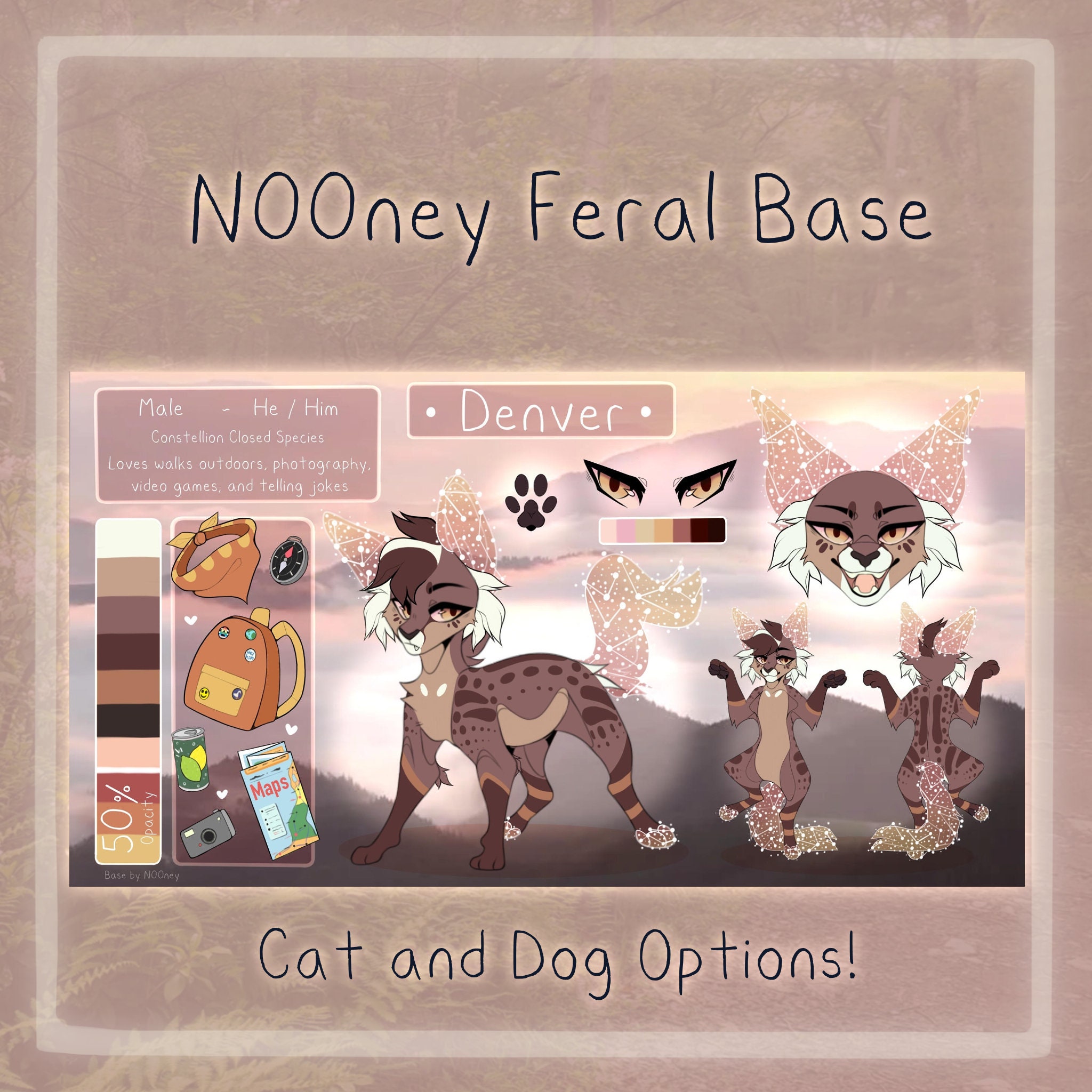 Custom Furry Base Anthro and Feral Reference Sheet Art - Etsy