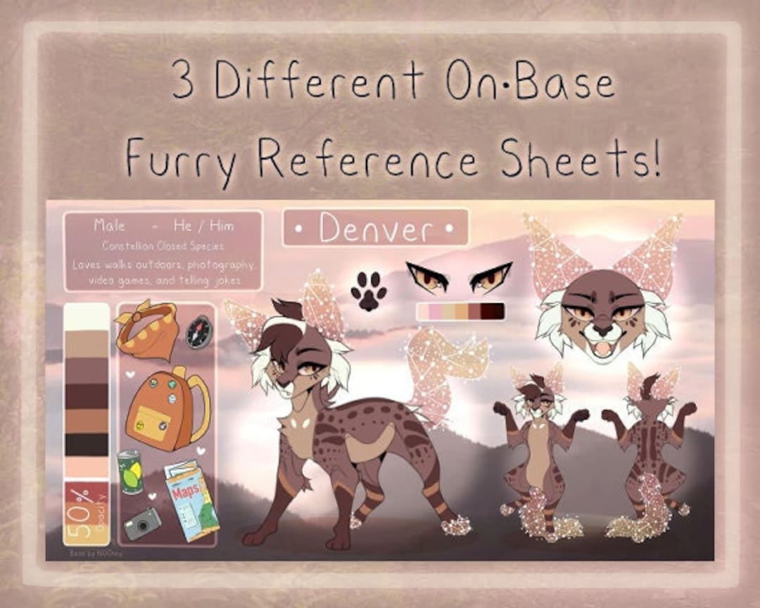 Custom Furry Base Anthro and Feral Reference Sheet Art Commission - Etsy