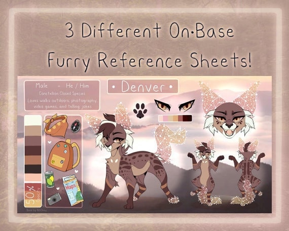 Custom Furry Base Anthro and Feral Reference Sheet Art - Etsy