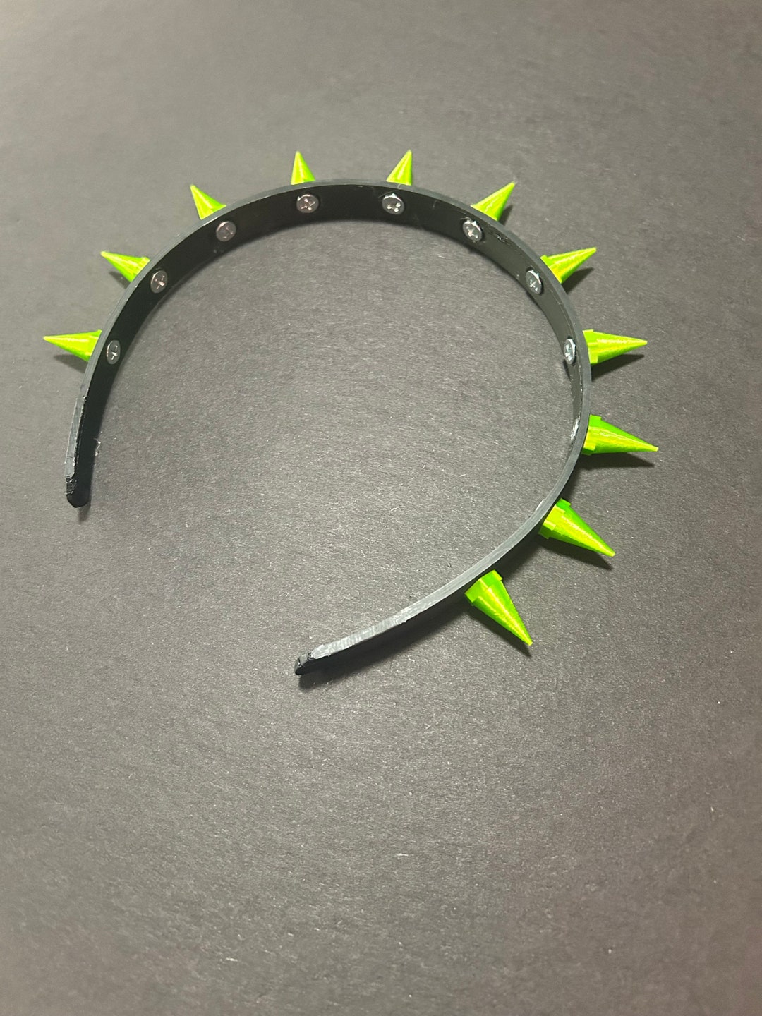 Headband With Neon Green Spikes - Etsy