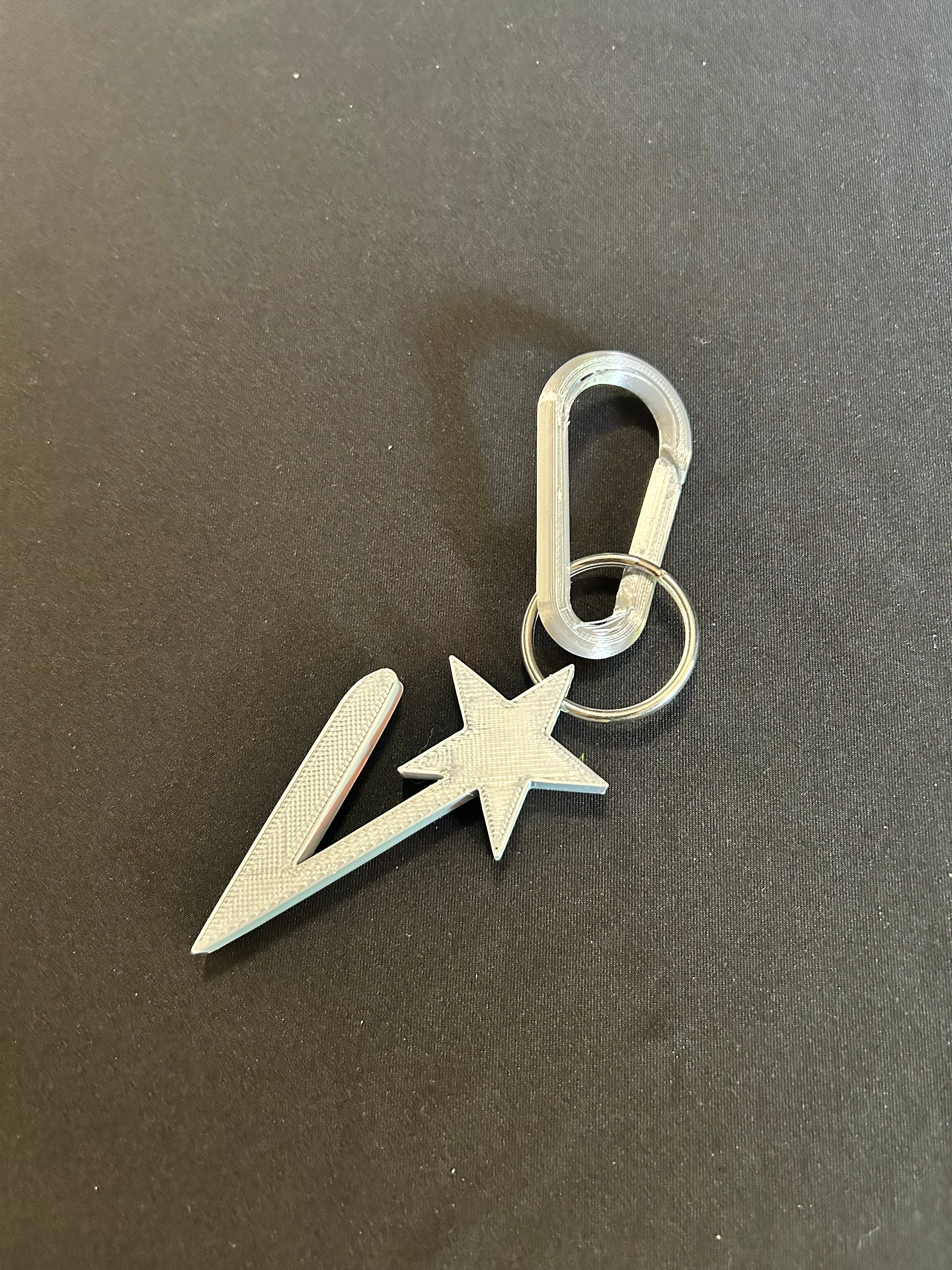 Lizzy Star Logo Keychain. Silver/gray. - Etsy