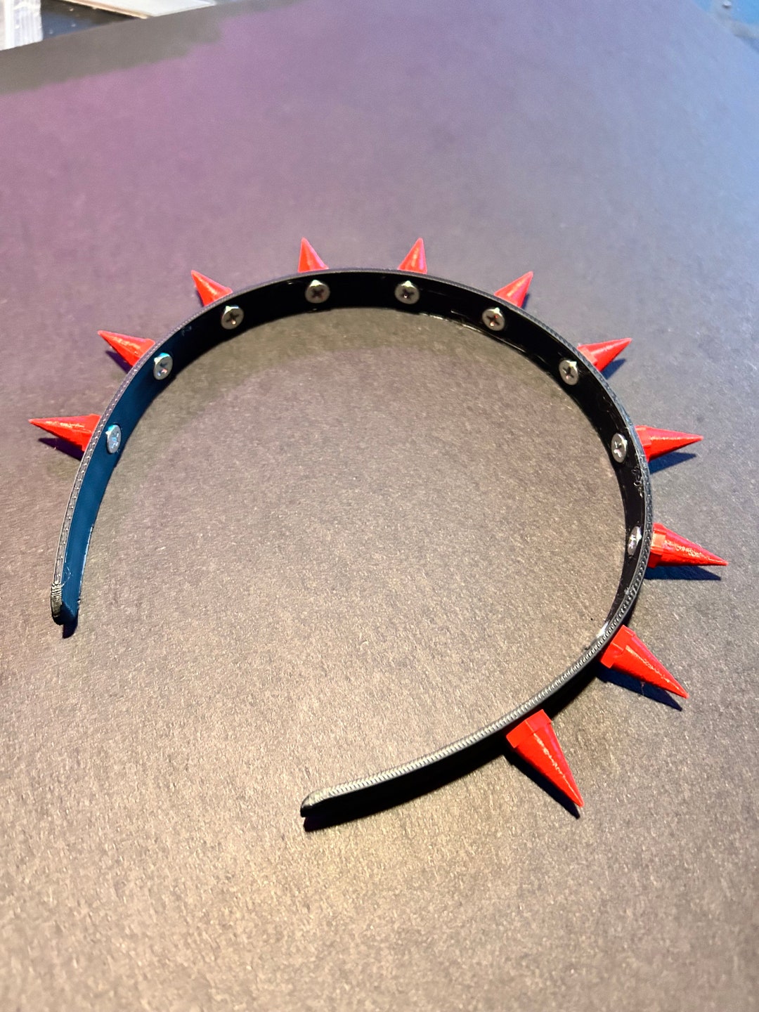 Headband With Red Spikes - Etsy