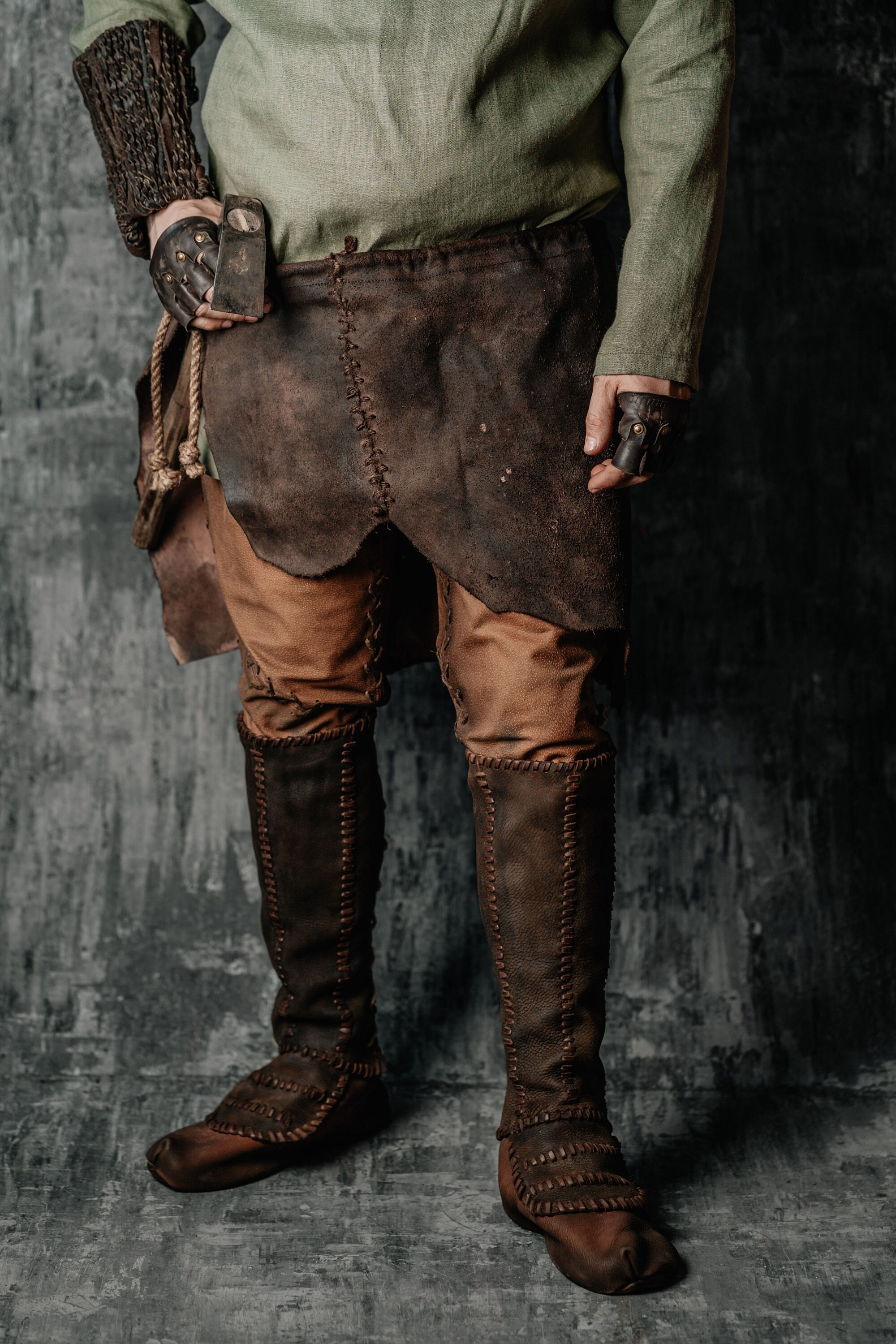 Medieval Greaves Leather Bootsrenfaire Handmade Leather - Etsy
