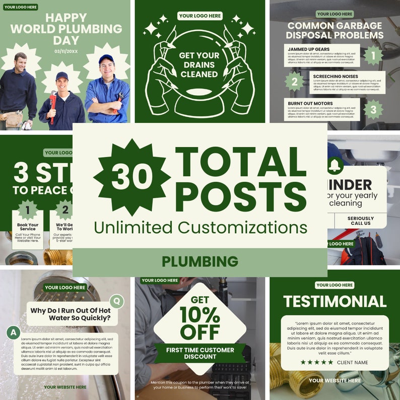Plumbing Services Social Media Marketing for CANVA / Plumber Instagram ...