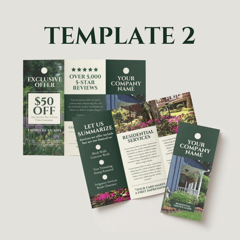 Landscaper Editable Trifold Brochure Templates / Landscaping Business ...