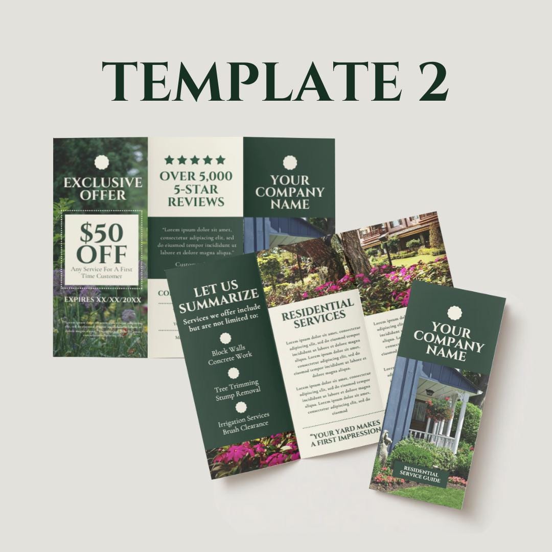 Landscaper Editable Trifold Brochure Templates / Landscaping Business ...