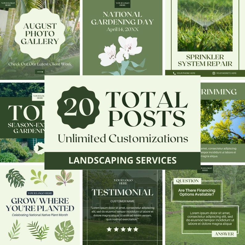 Landscaping Social Media Marketing for CANVA / Gardener Instagram ...
