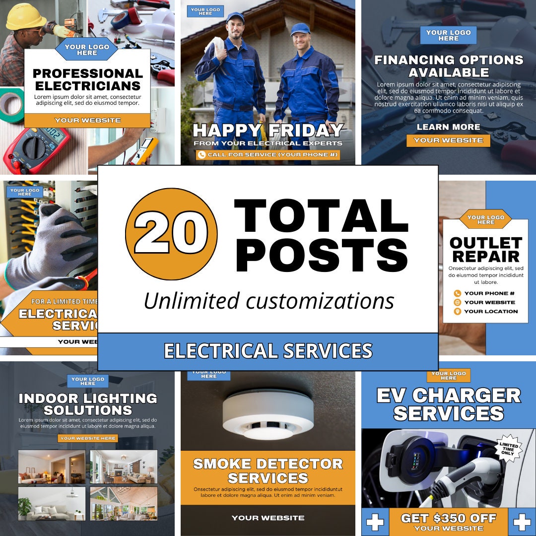 Electrical Services Social Media Marketing for CANVA / Modern Instagram ...