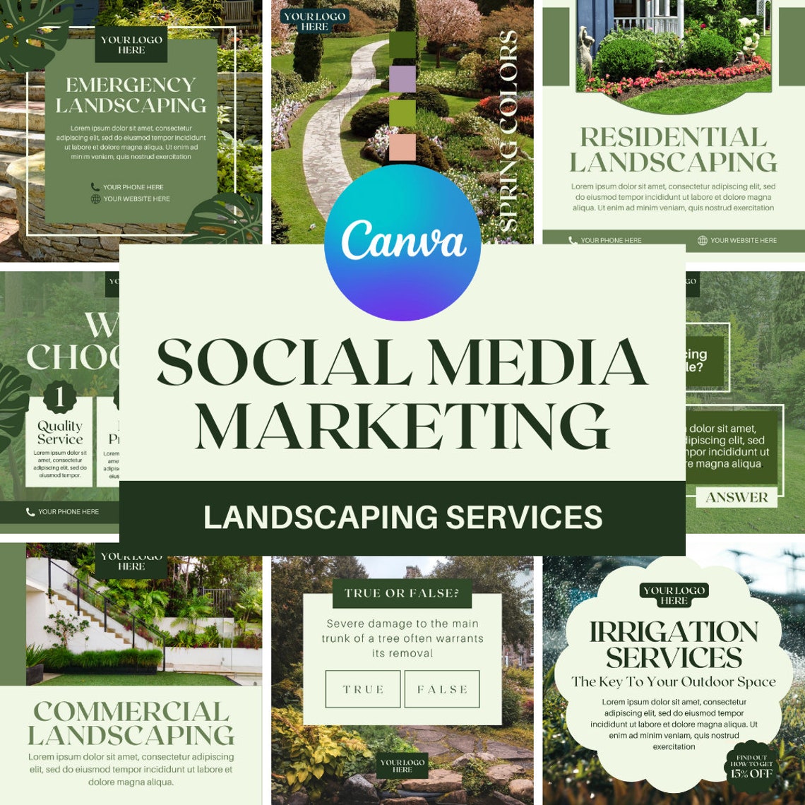Landscaping Social Media Marketing for CANVA / Gardener Instagram ...