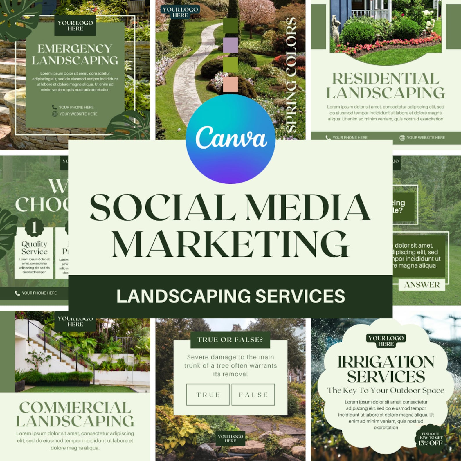 Landscaping Social Media Marketing for CANVA / Gardener Instagram ...