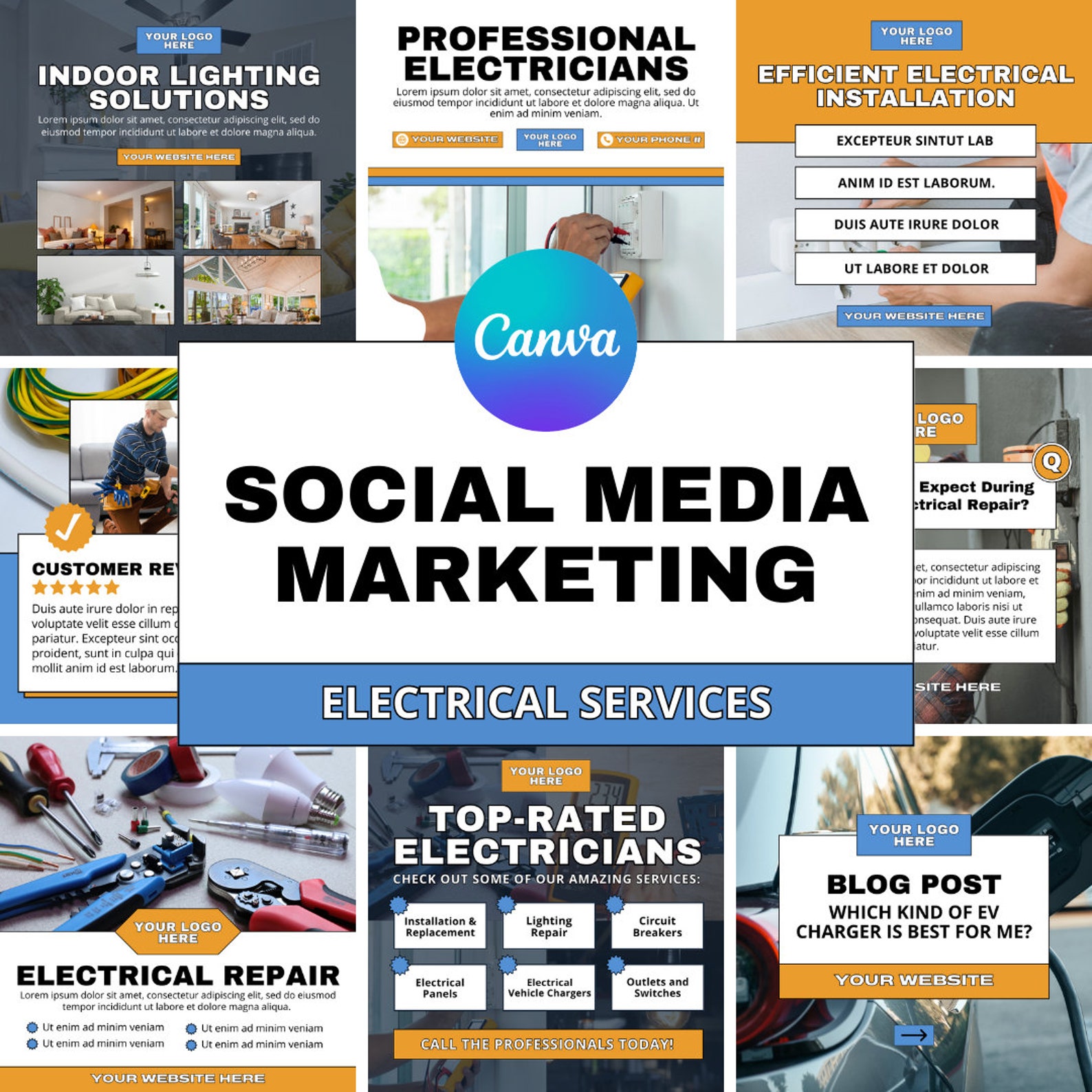 Electrical Services Social Media Marketing for CANVA / Modern Instagram ...
