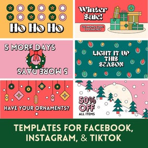 Holiday Social Media Marketing for CANVA / Winter Season Instagram ...
