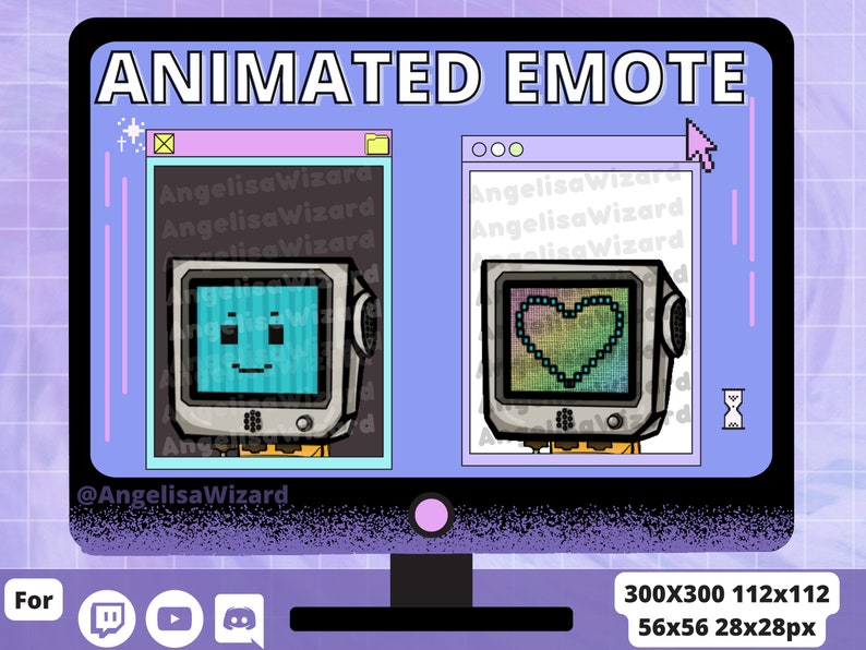 Robot Screen ANIMATED Emote for Twitch Subs / Discord / - Etsy
