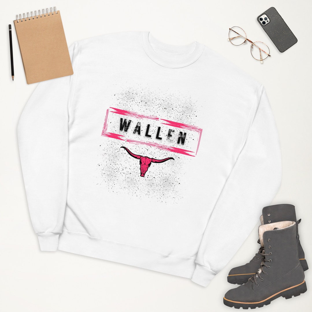 Wallen Hot Pink Bullhorn Splatter Unisex Fleece Sweatshirt - Etsy
