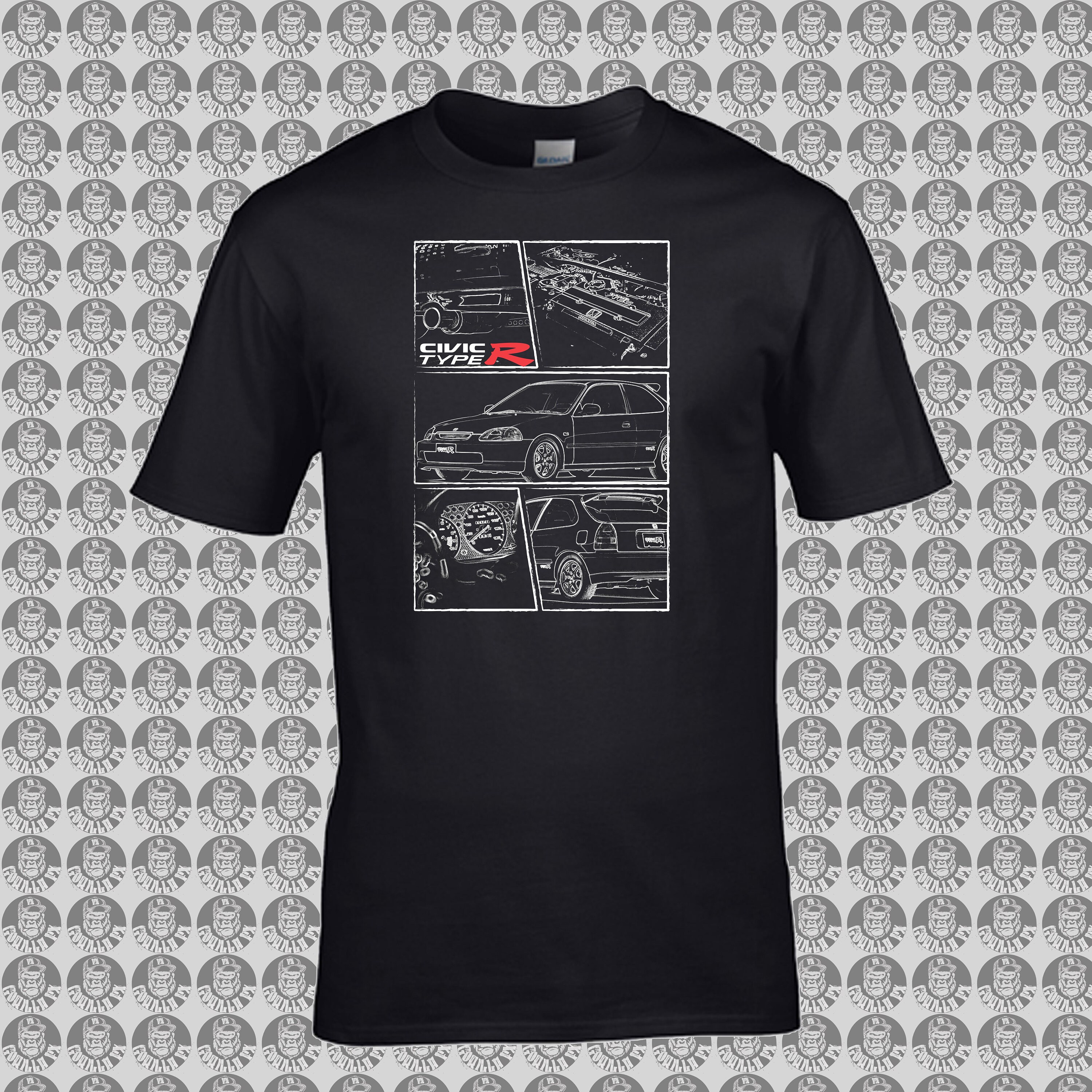 Honda Civic Typer Ek9 Ej Ek JDM Gorillafx Graphic COM Design Men's ...