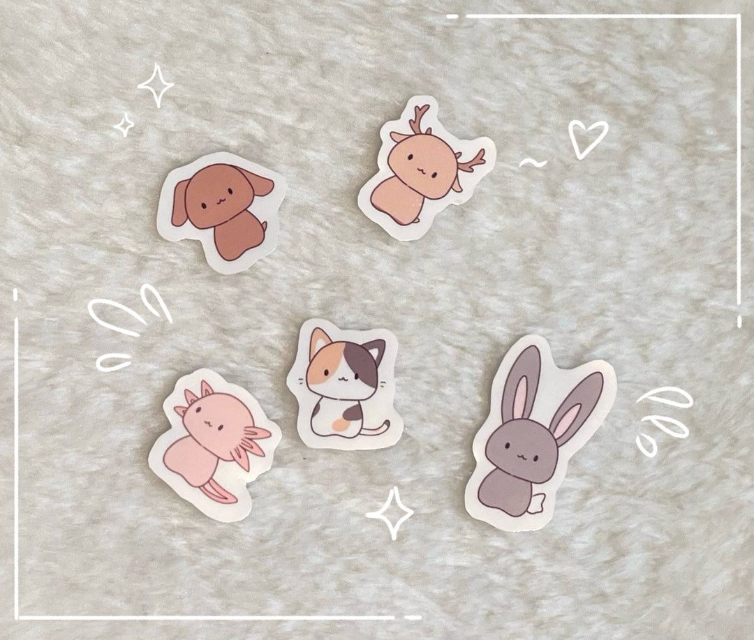 5 Piece Animal Sticker Pack Die Cut Stickers Vinyl Stickers - Etsy