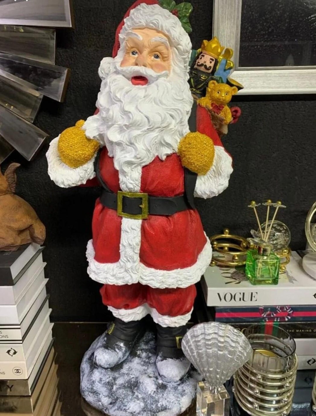 Large Santa Claus Statue, New Year Sculpture, Santa Claus With A Bag ...