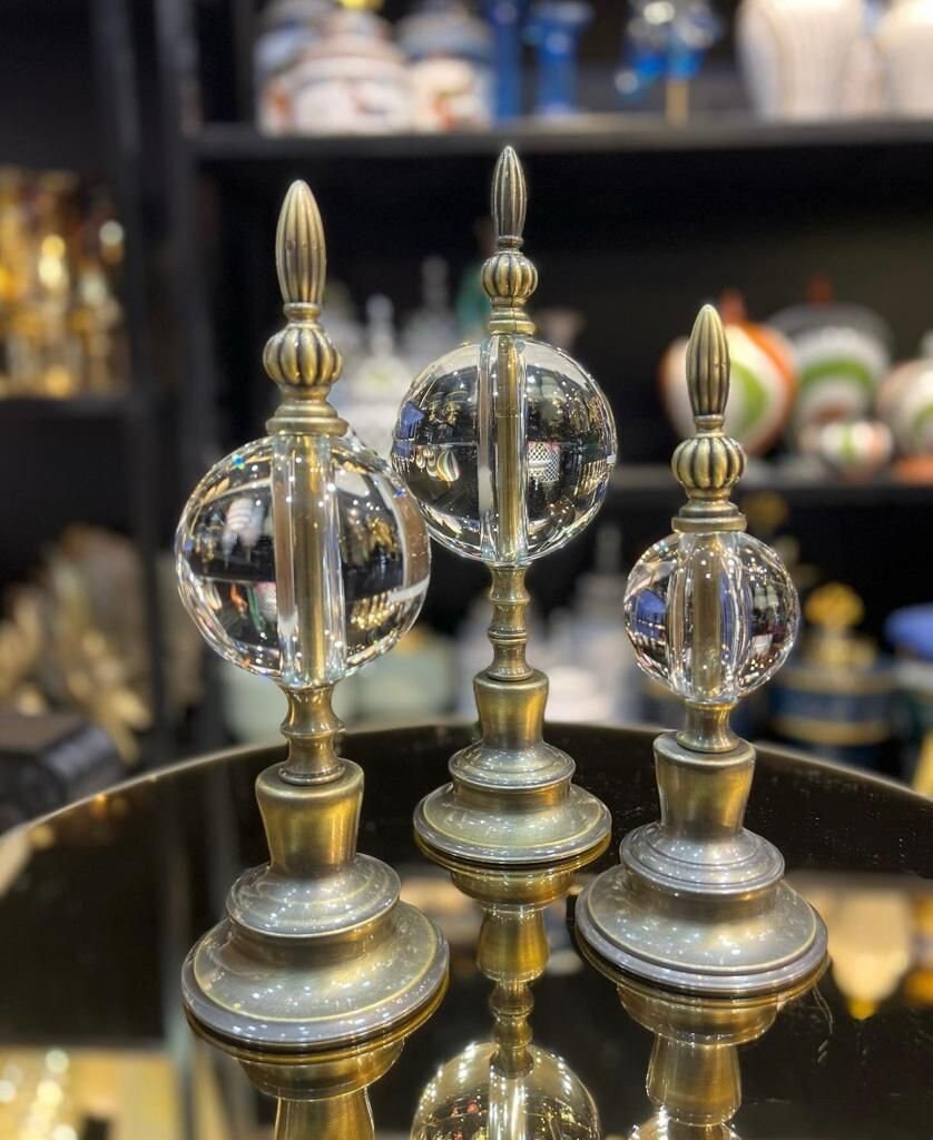 3 Sets of Metal Sphere, Luxury Metal Crystal Ball, Transparent Sphere ...