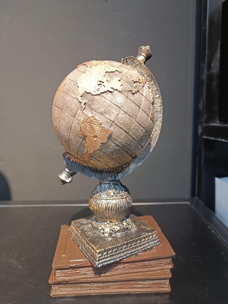 Globe Sculpture, World Statue, World Decor for Desk, Handmade Gift ...