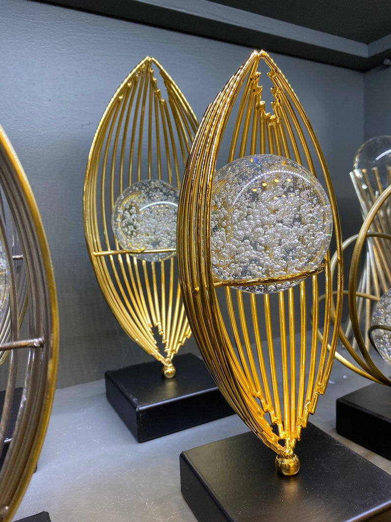 Modern Luxury Decor, Gold Metal Decorative, Home Gift Trinket, Gift Home Decor, Metal Stand ...