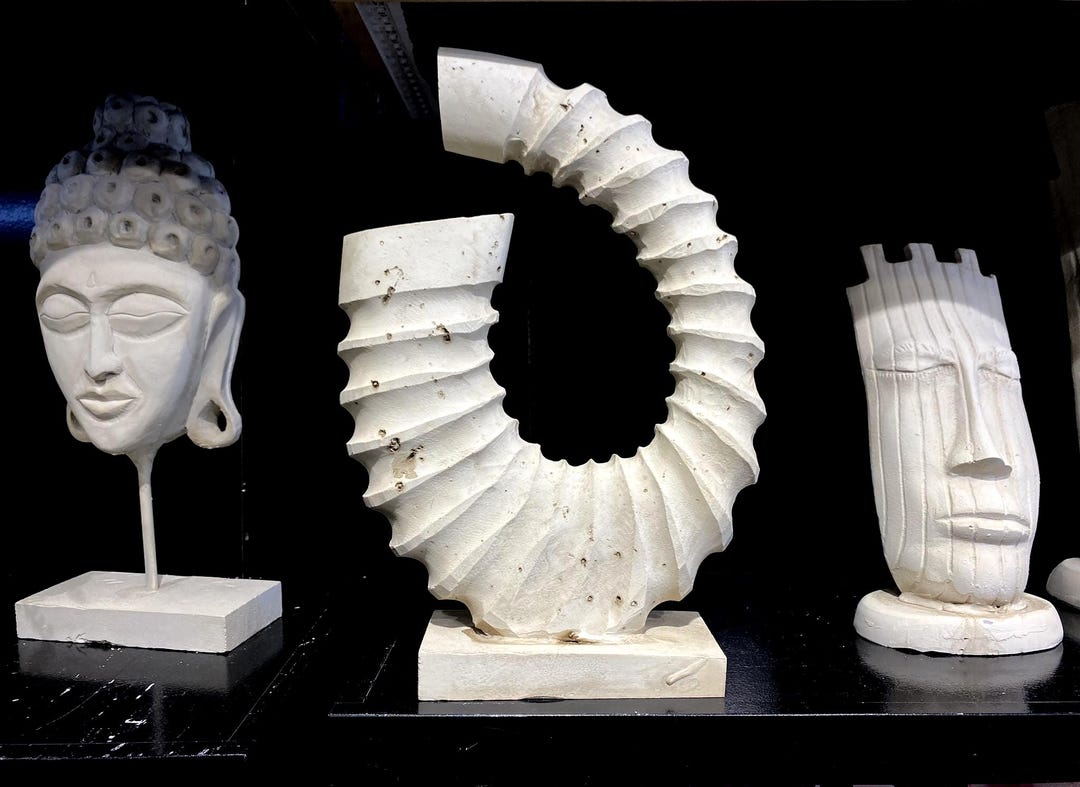 Travertine Spiral Sculpture – Modern Boho Centerpiece (44x30 Cm) - Etsy