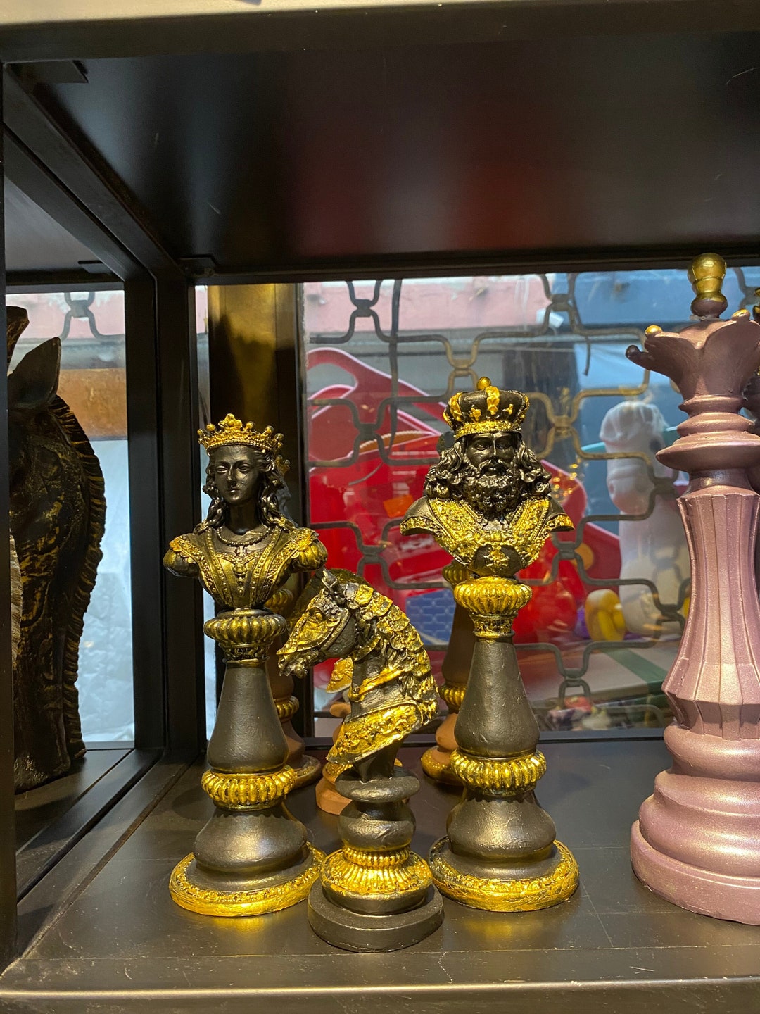 Chess Figurine Set, Chess Statue, Chess Set Decoration, Chess Sculpture ...