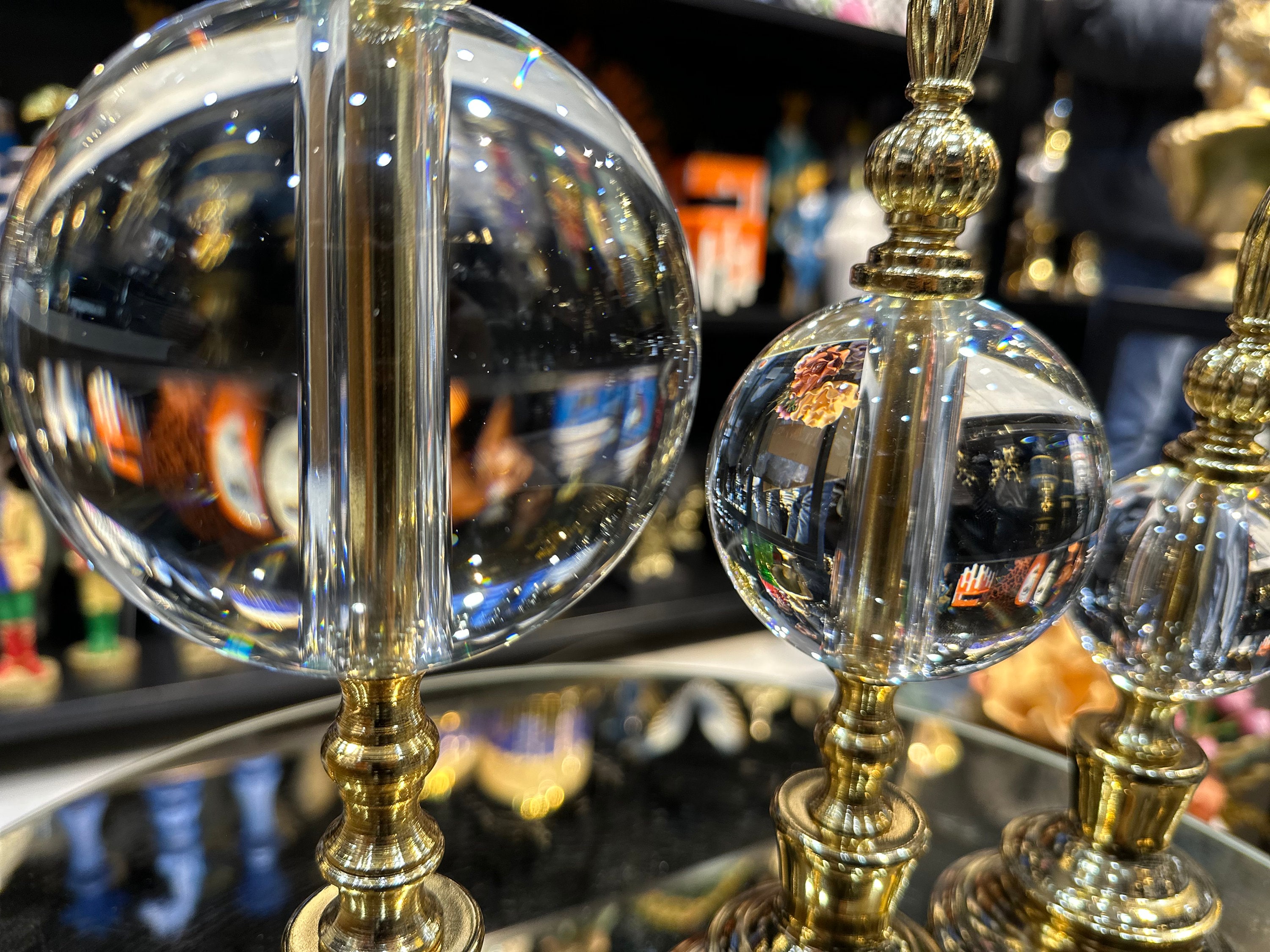 3 Sets of Metal Sphere, Luxury Metal Crystal Ball, Transparent Sphere ...