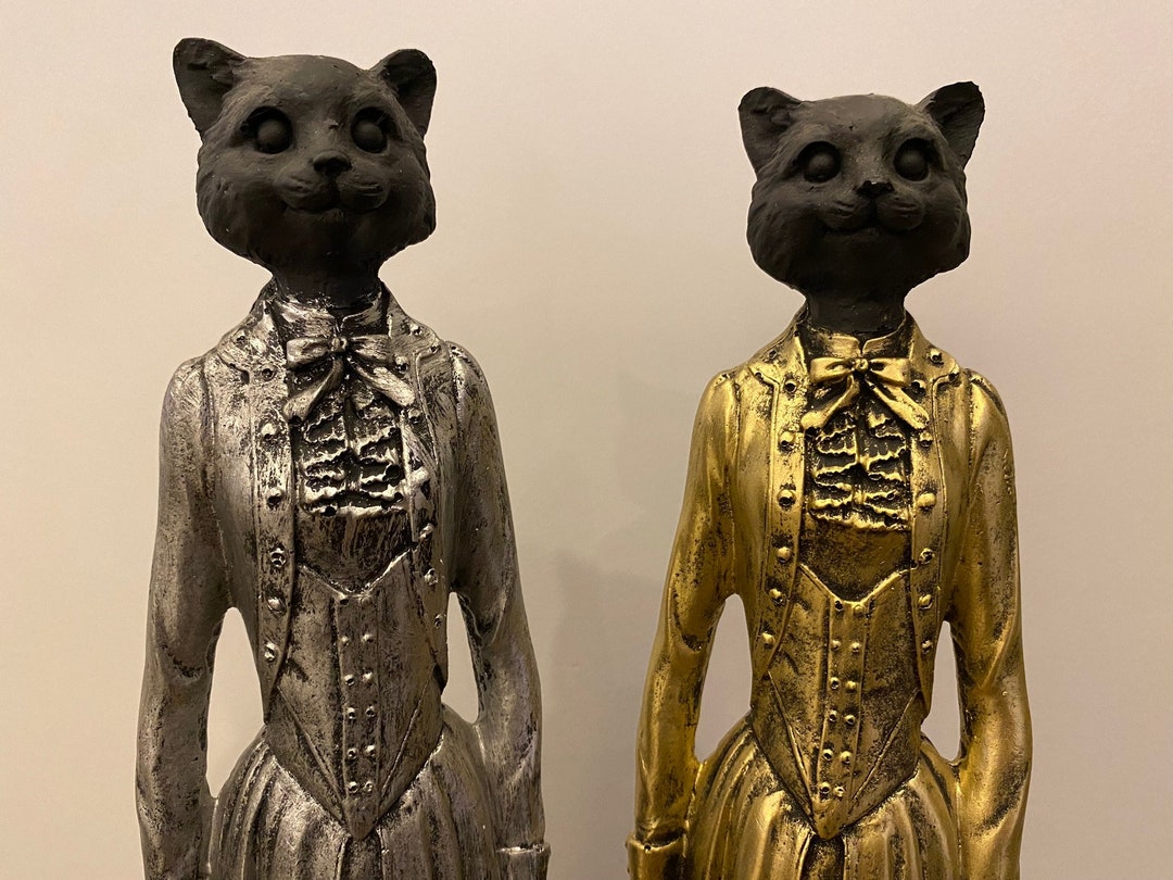 Black Cat Statue, Cat Head Human Statue, Animal Head Human Body, Cat ...