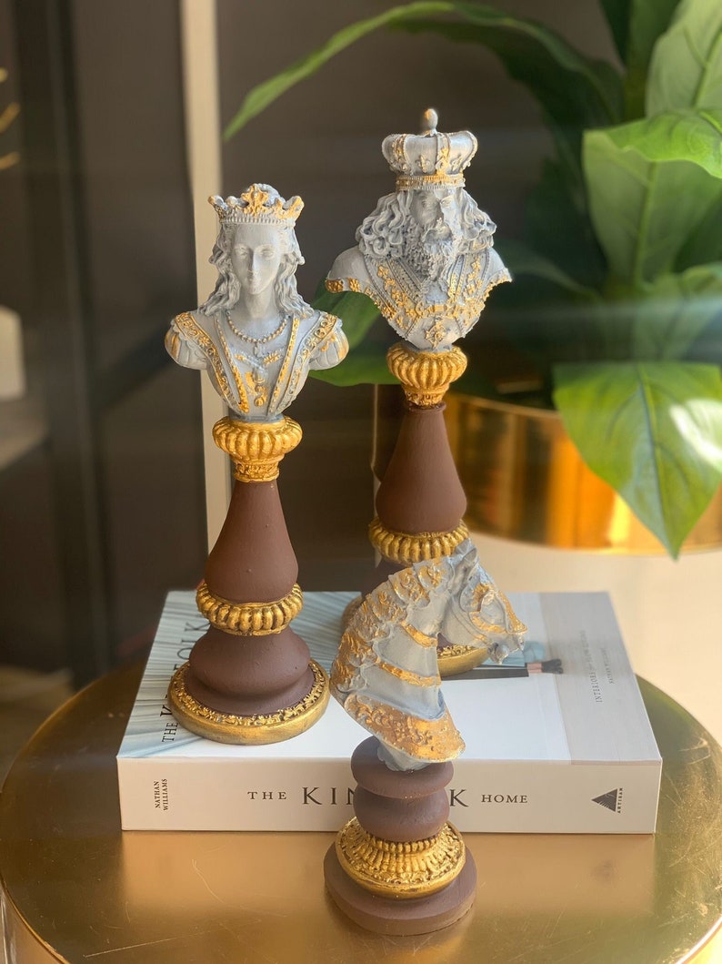 Chess Sculpture Statue Set, Chess Statue, Chess Set Decoration, Chess ...