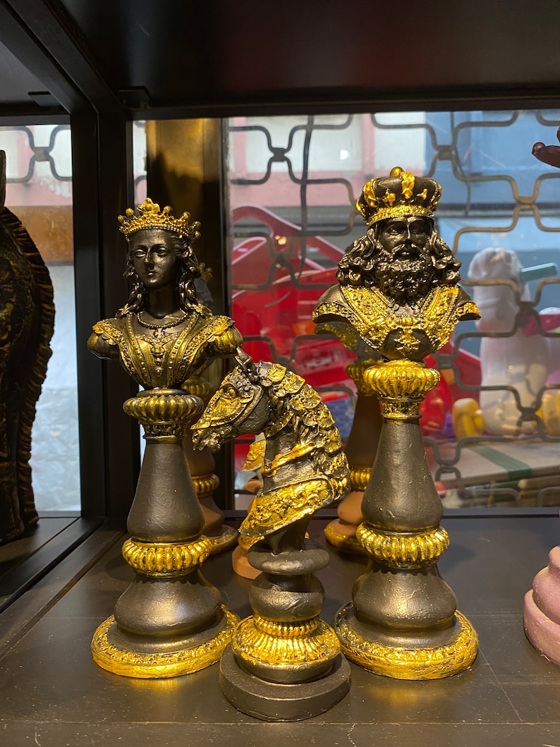 Chess Sculpture Statue Set, Chess Statue, Chess Set Decoration, Chess ...