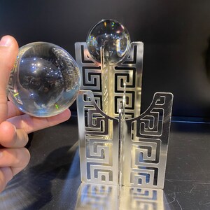 Modern Metal Crystal Ball, 2 Sets of Stand Crystals, Luxury Globe Decor ...