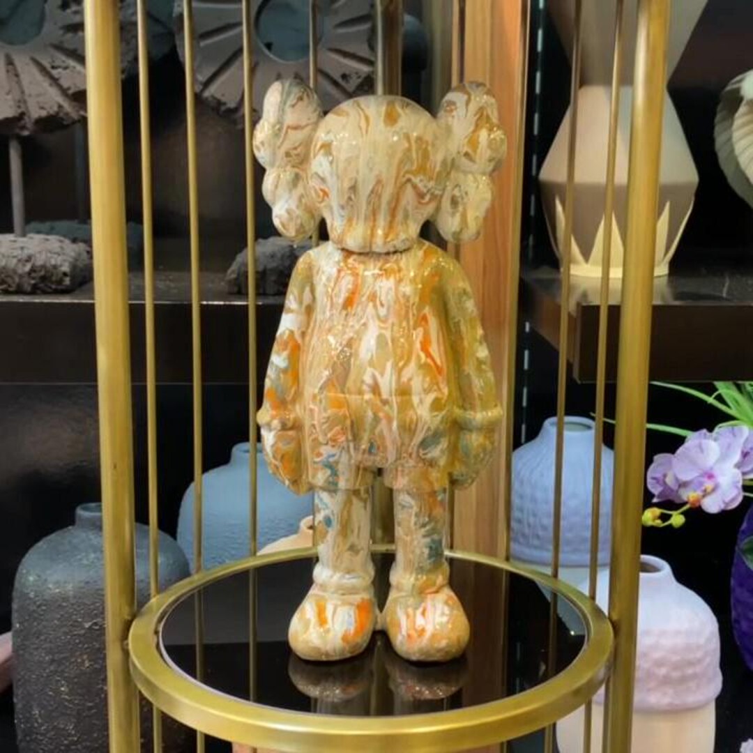 Kaws Figure, Kaws Statue, Pop Art Kaws Decor, Modern Sculpture, Hand ...