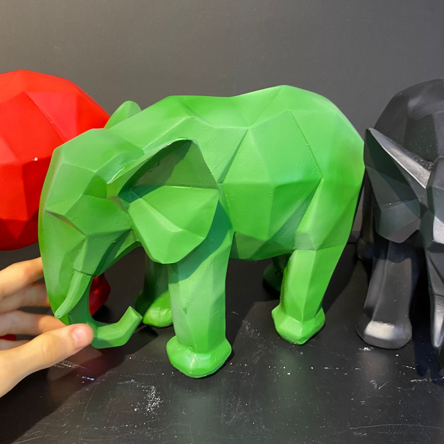 Gold Elephant Statue, Cubic Elephant Sculpture, Geometric Elephant ...