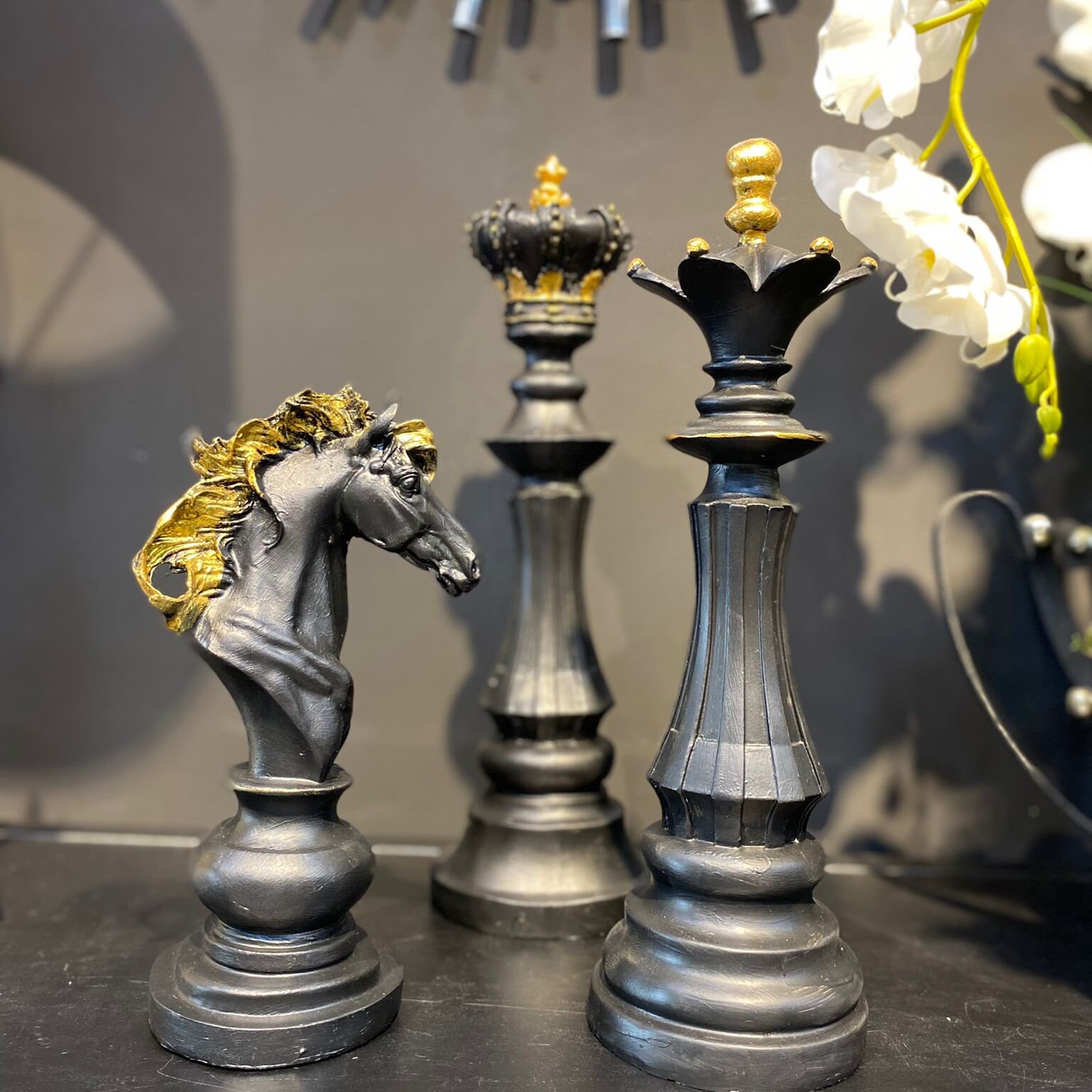 Chess Set Sculpture, Chess Figures, Handmade Art, Large Chess Sculpture ...