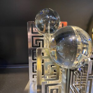 Modern Metal Crystal Ball, 2 Sets of Stand Crystals, Luxury Globe Decor ...