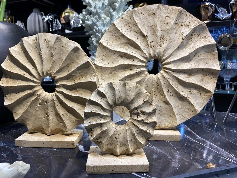 Travertine Modern Decor Set: Luxury Abstract Tabletop Art - Etsy