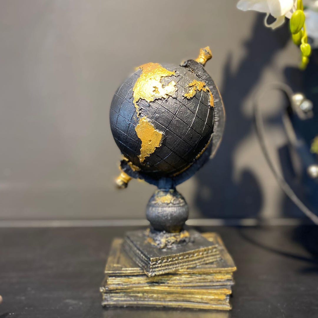 Globe Sculpture, World Statue, World Decor for Desk, Handmade Gift ...