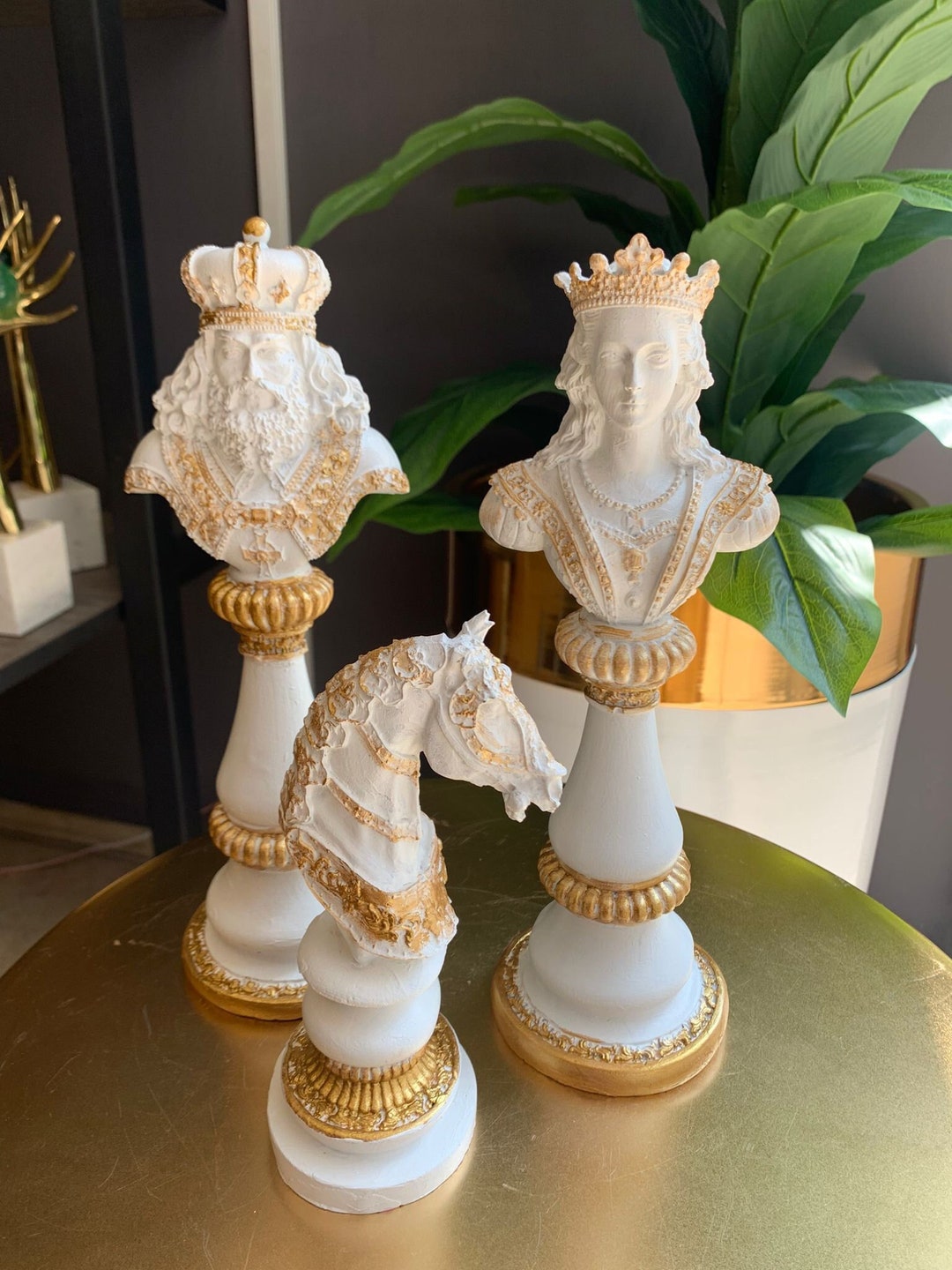 Chess Sculpture Statue Set, Chess Statue, Chess Set Decoration, Chess ...