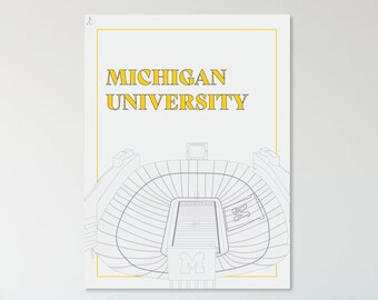 University of Michigan Poster Prints | College Posters | Umich - Etsy