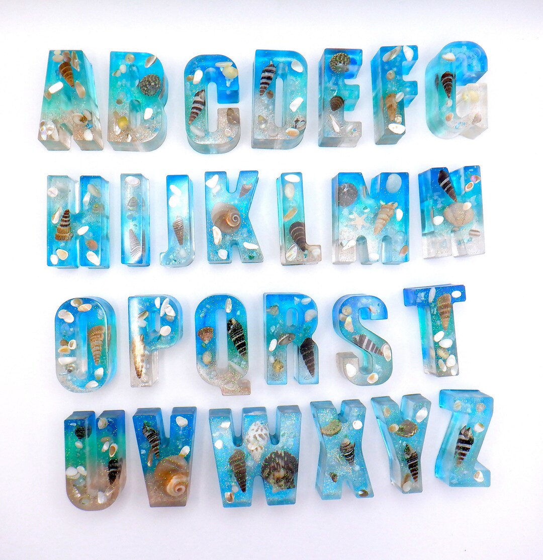 Beach Coastal Ocean Themed Alphabets Personalized Initials - Etsy